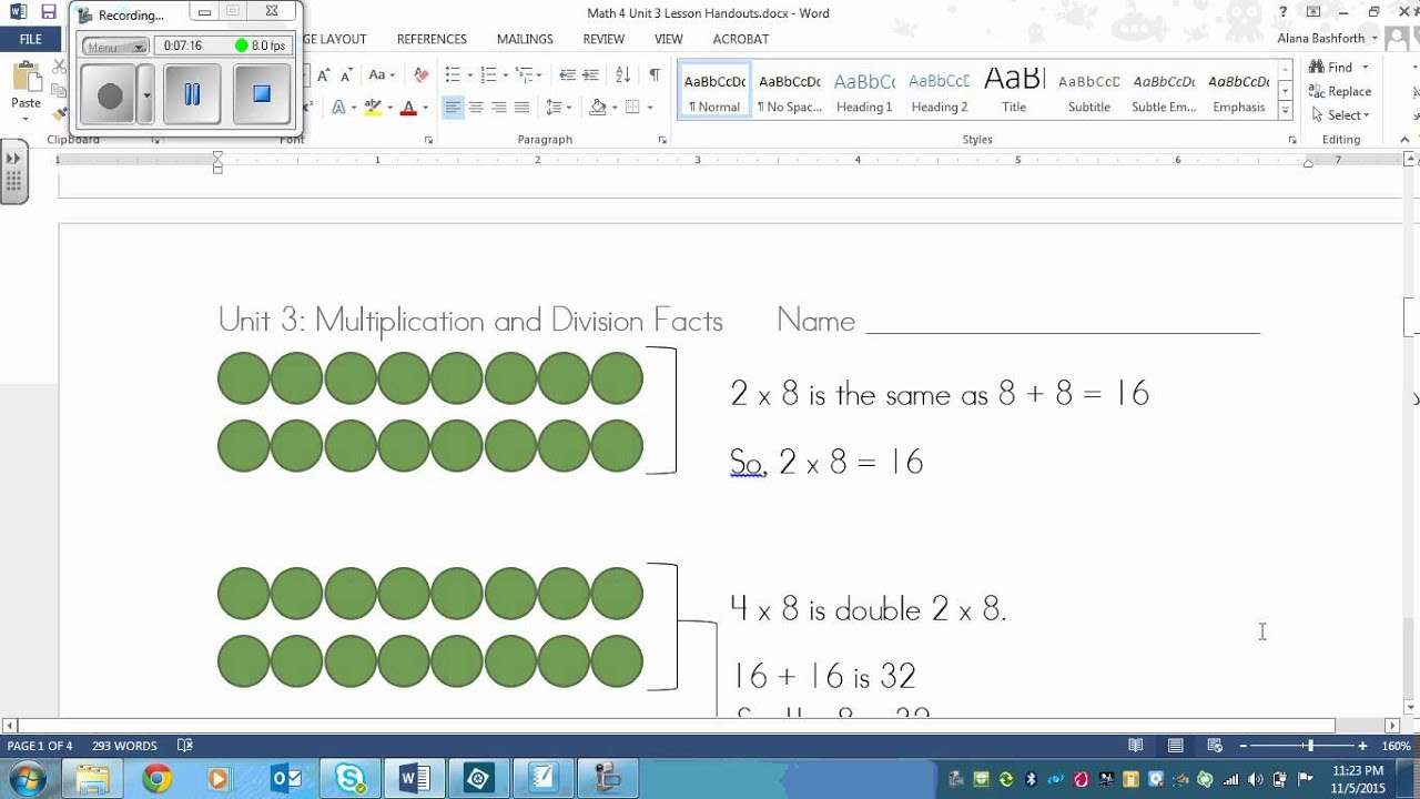 Grade 4 Math Lesson - Using Doubles to Multiply - YouTube
