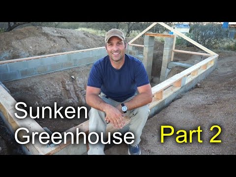 Sunken Greenhouse Part 2 - Block, Concrete and subframe - YouTube