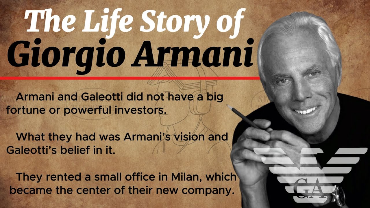 The Life Story of Giorgio Armani | English Listening Practice (Level 2 ...