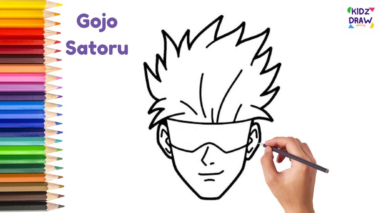 Easy Gojo Satoru Drawing for Kids | How to Draw Gojo Satoru Step by ...