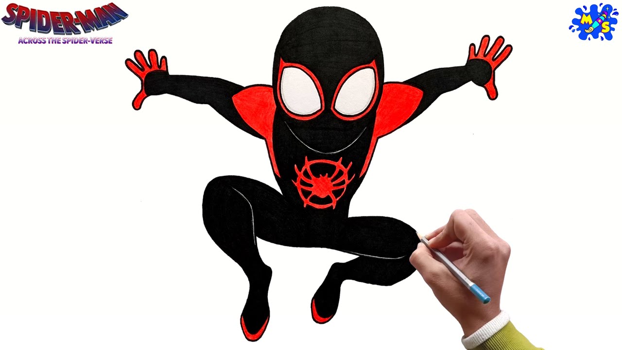 Spiderman into Spider-verse 2 drawing || How to Draw Miles Morales ...