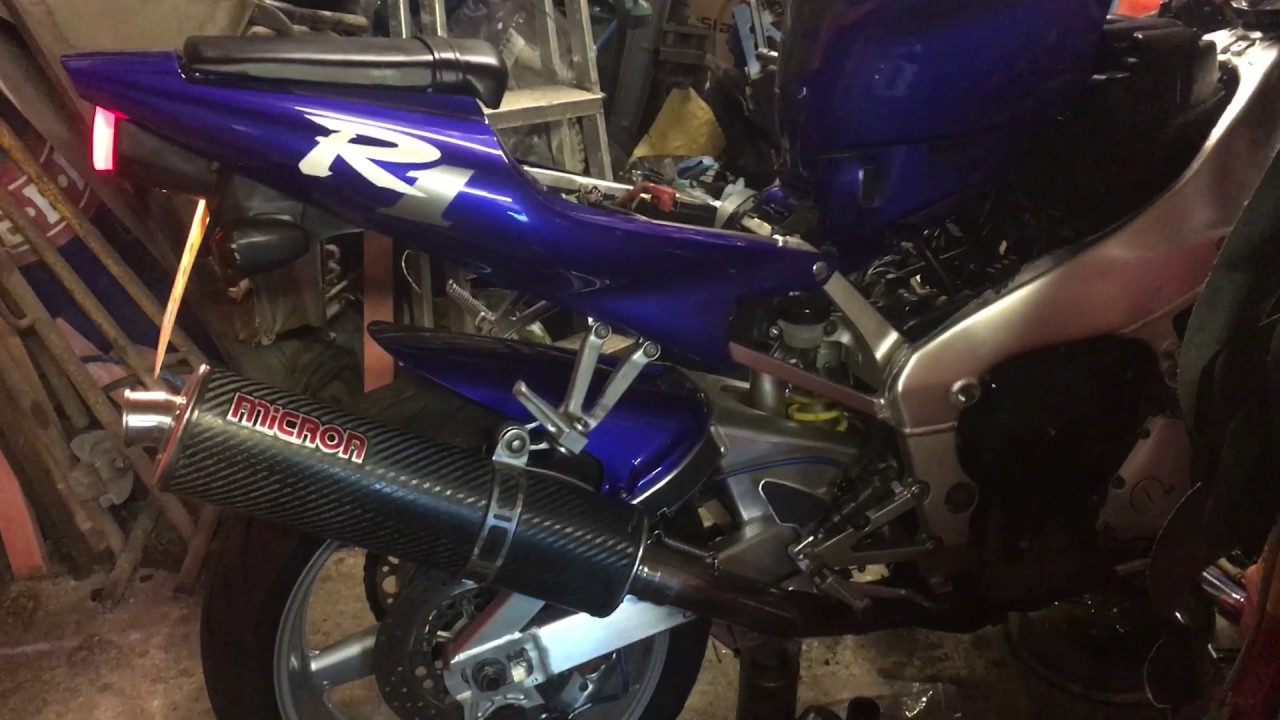 R1 reassembled and running 2015 Fireblade stick coils. - YouTube
