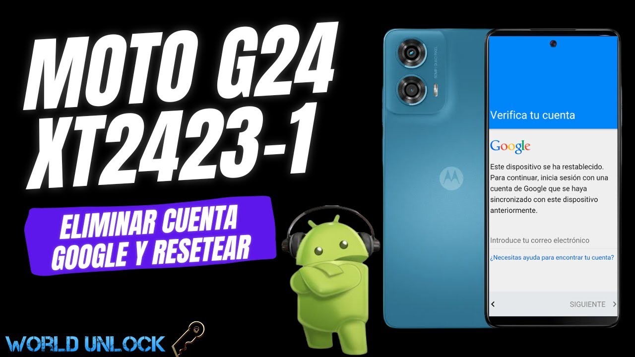 MOTO G24 FRP Y RESET | Cómo eliminar la cuenta Google Moto G24 XT2423-1 ...