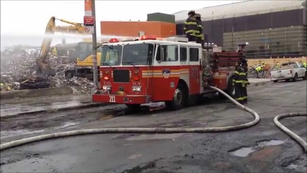 FDNY ENGINE 211 ON SCENE, 5 DAYS LATER, OF FLARE UP OF 4 ALARM FIRE ON ...