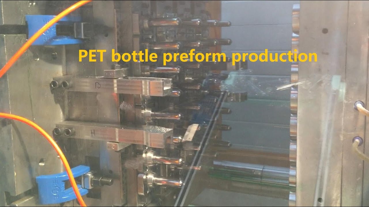 PET preform production | Automatic running video of 32 cavities PET ...