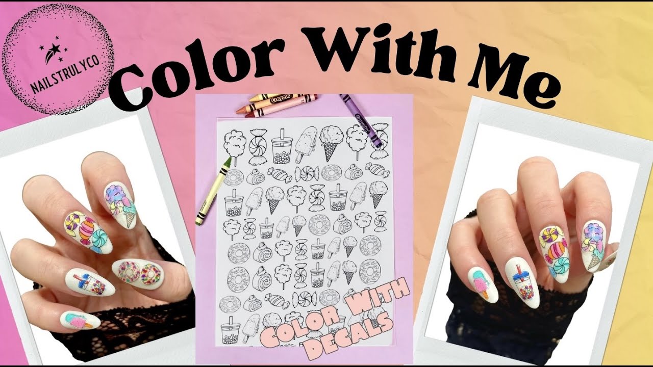 Nails Truly || Color With Me Decal Collection || How To Color In Decals ...