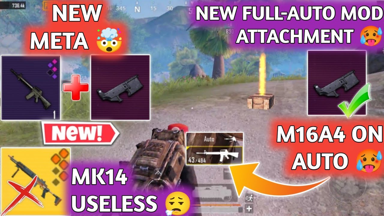 New FULL-AUTO MOD Attachment 🥵 M16A4 On Full AUTO Mode 🤯PUBG METRO ...