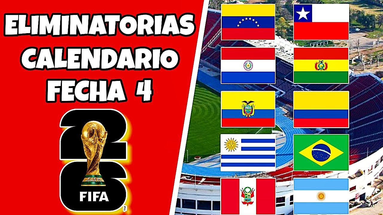 CALENDARIO DE LAS ELIMINATORIAS SUDAMERICANAS FECHA 4 / Mundial 2026 ...