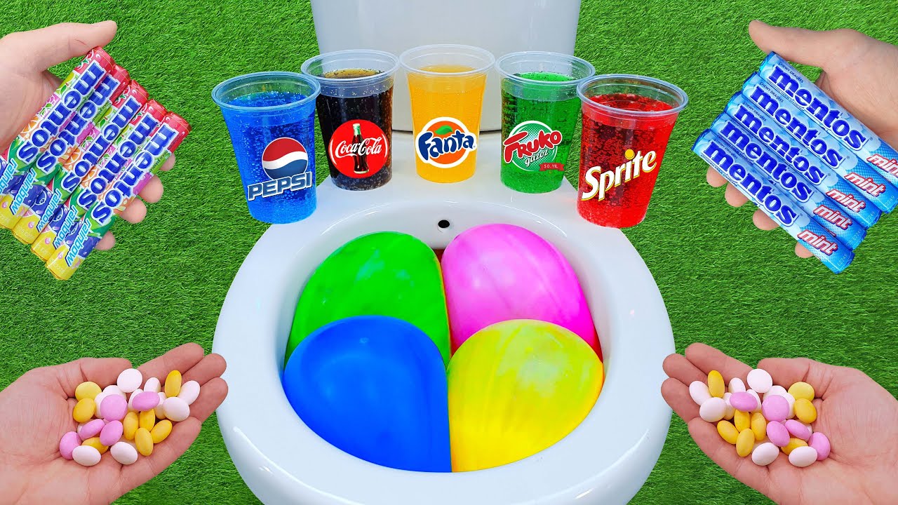 Coca Cola VS Rainbow Balloons, Fanta, Pepsi, Sprite, Fruko vs Popular ...