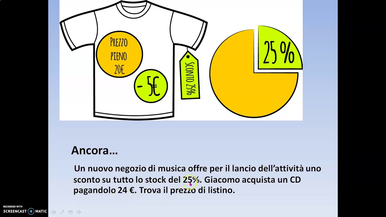 TASSO PERCENTUALE - SCONTO - PROBLEMI E METODI RISOLUTIVI - YouTube
