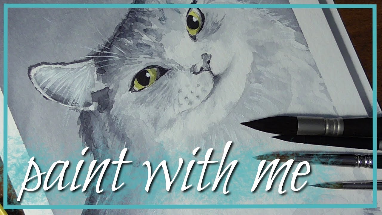 Paint With Me: Cat Portrait in Watercolor [Real Time Tutorial] - YouTube