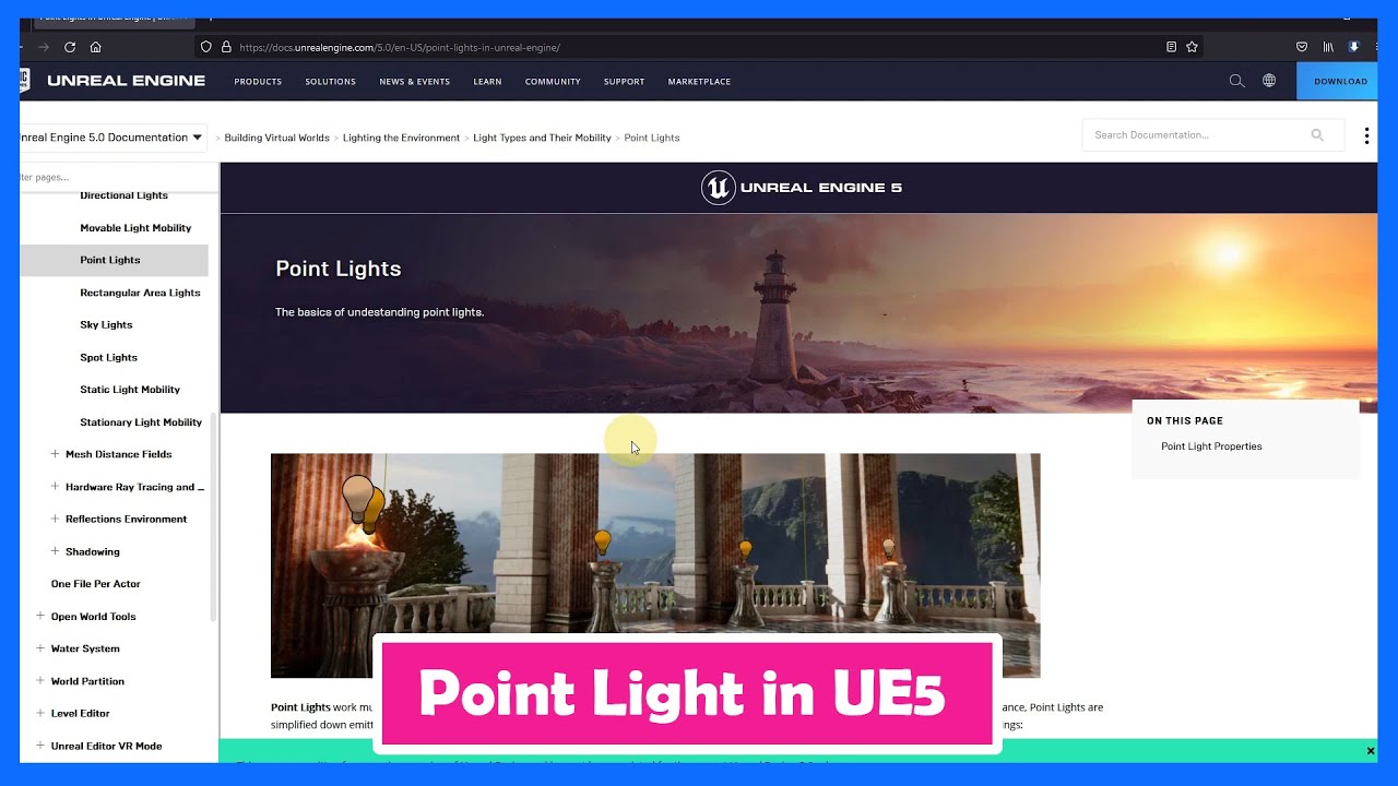 Point Light in Unreal Engine 5 (Part 30) - YouTube