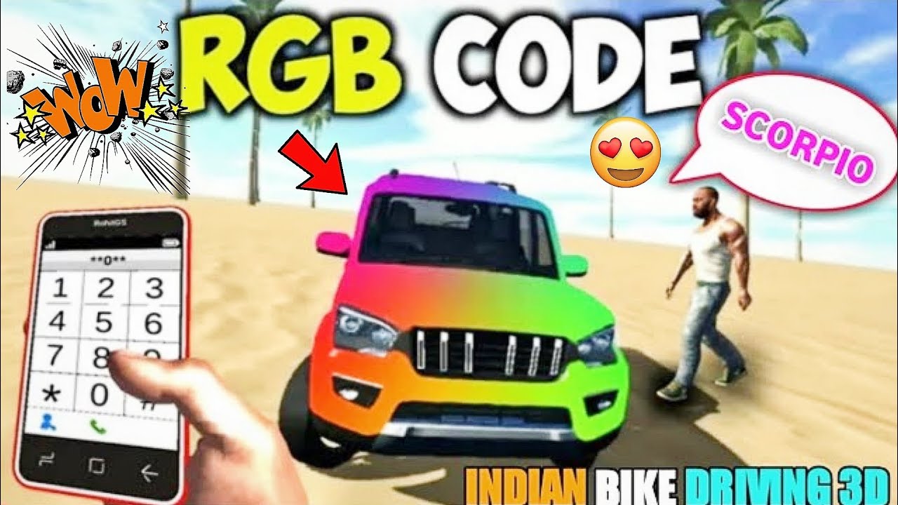 RGB Scorpio aa gayi🤩In Indian Bike Driving 3d🇮🇳RGB Scorpio New Update🔥 - YouTube