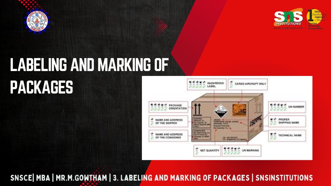 Labeling and Marking of Packages | MBA | Air Cargo Management | SNS ...