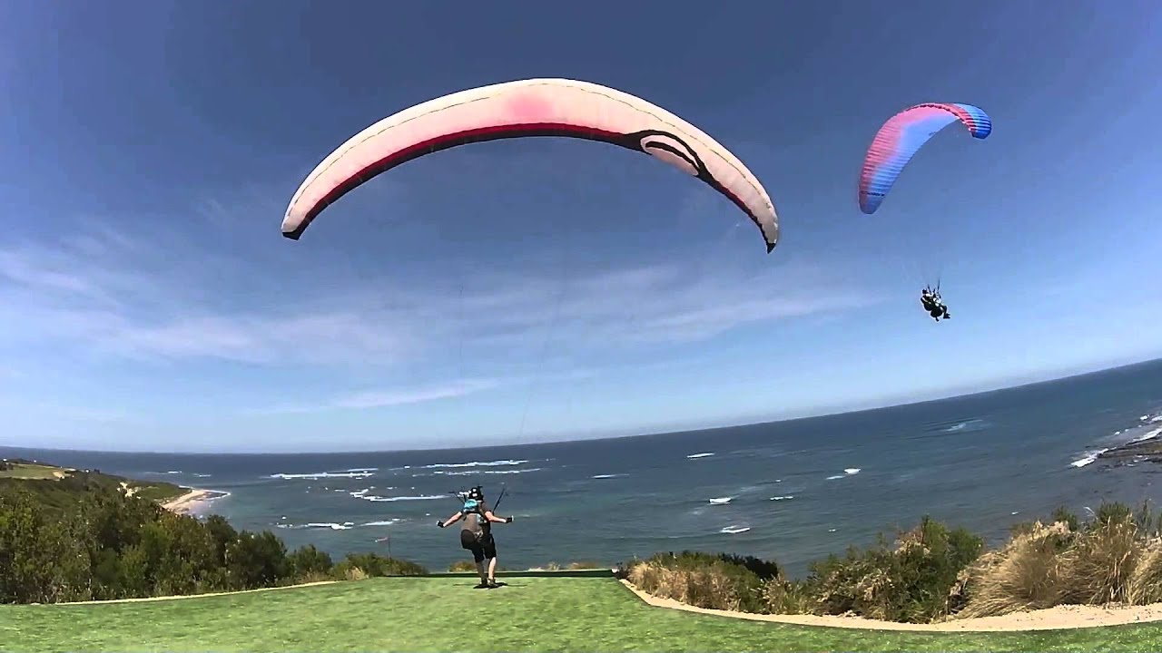 141123 Paragliding Flinders Golf Course Victoria Australia - YouTube