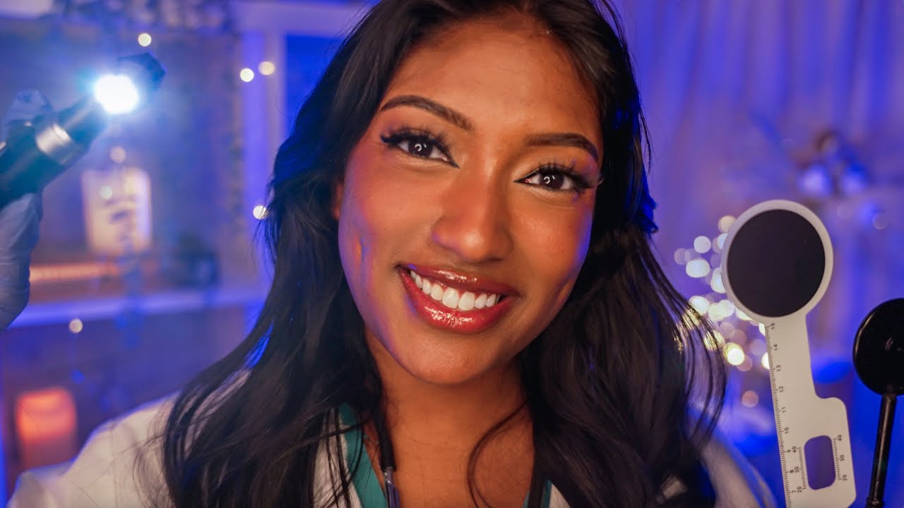 ASMR | Relaxing Sleep Clinic (Cranial Nerve Exam, Eye Exam, Measuring ...