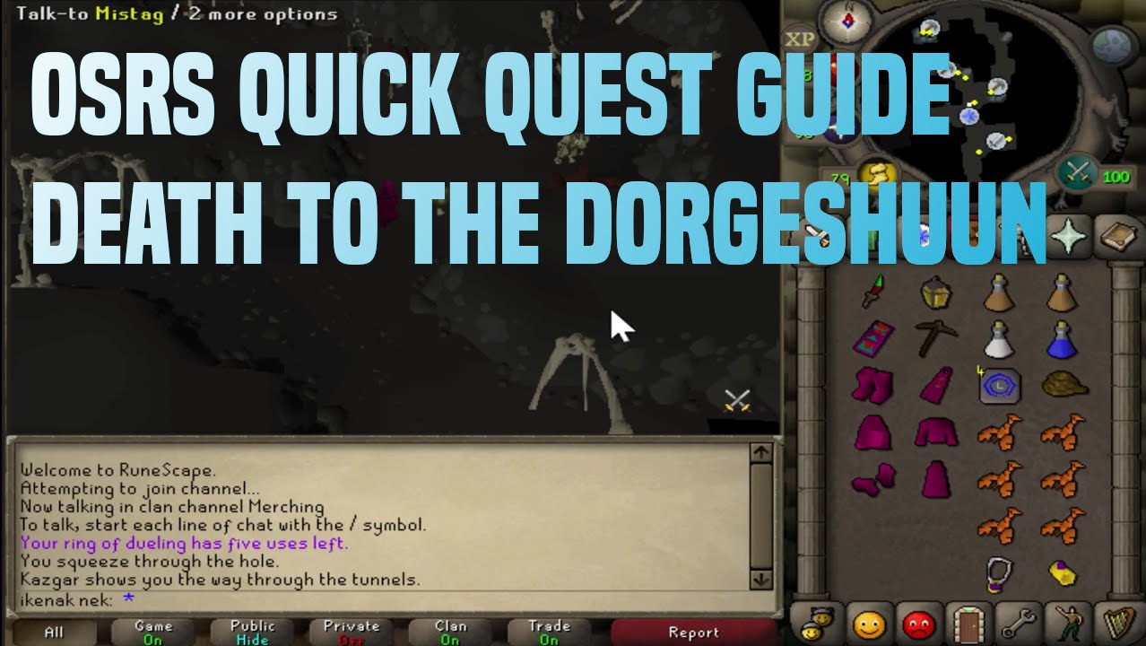 Quick Quest Guides - Death To The Dorgeshuun 13:30 - YouTube
