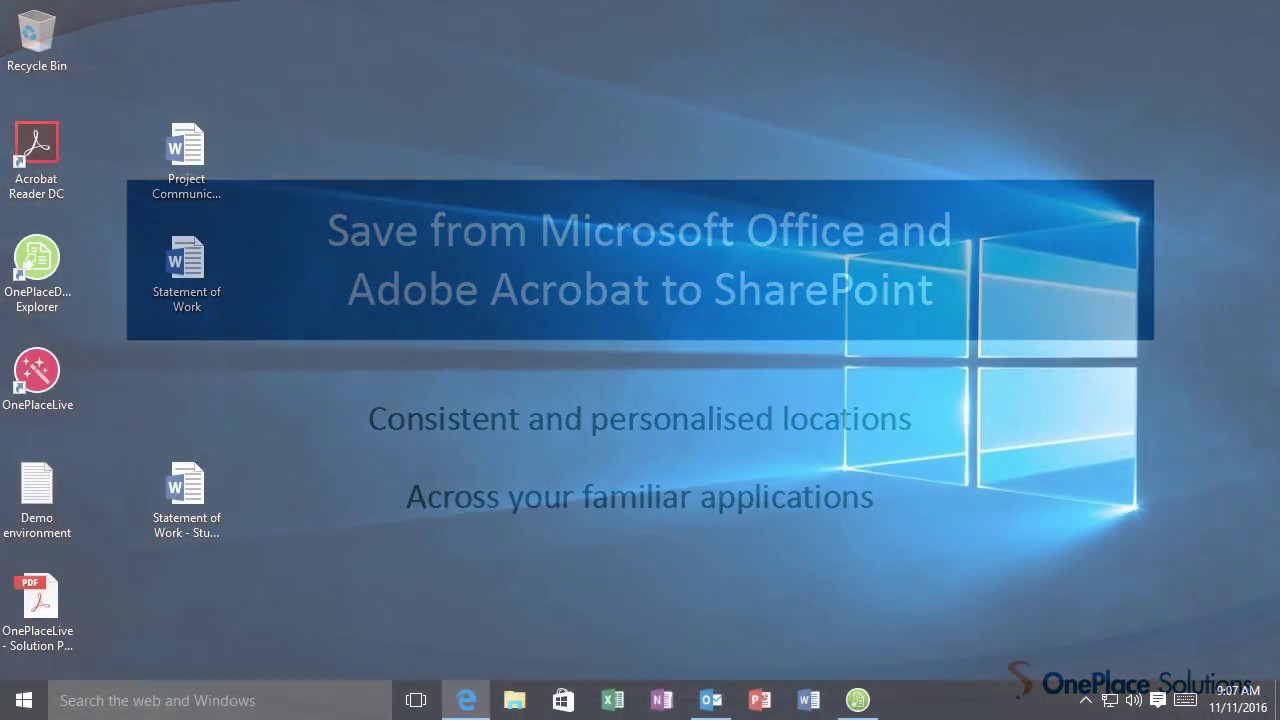 Save from Microsoft Office and Adobe Acrobat to SharePoint - YouTube