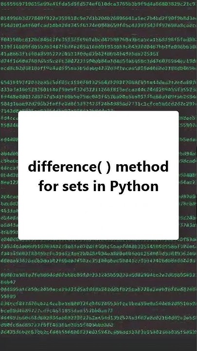 How to implement difference( ) method for sets in Python #pythonshot #python3 #shorts #coding # ...