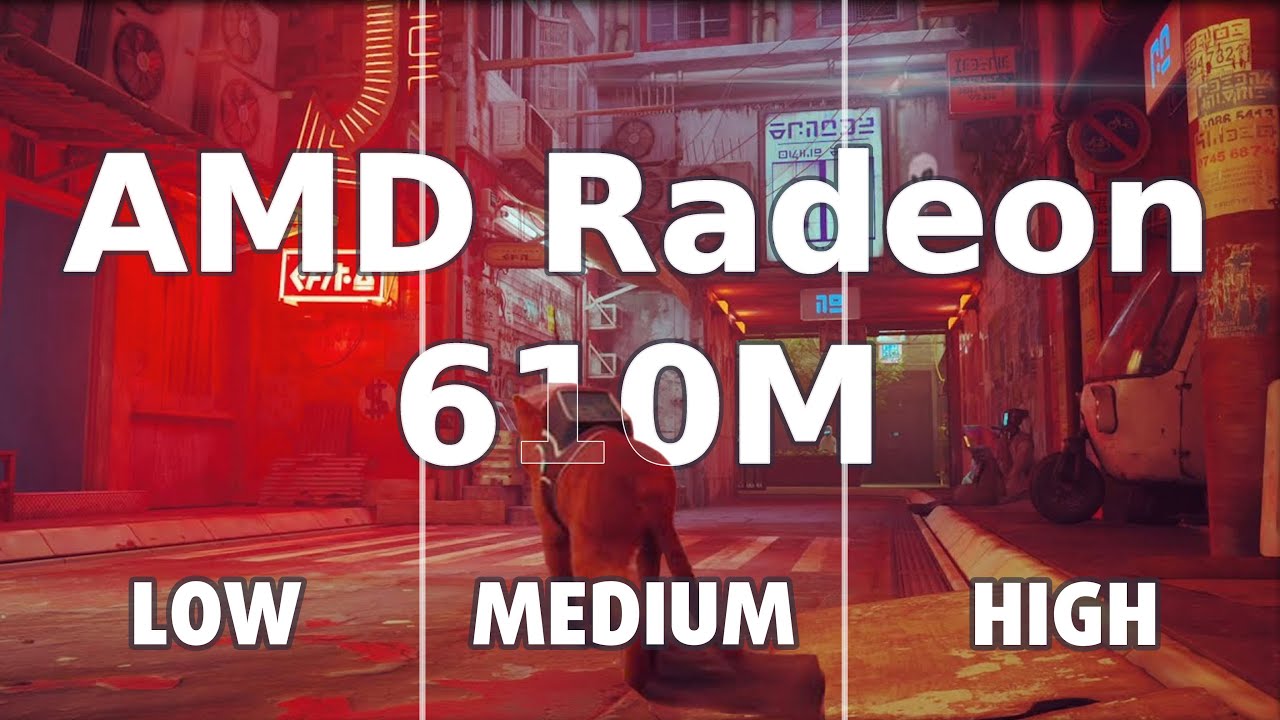 🎮 AMD Radeon 610М - Stray gameplay benchmarks (1080p) - YouTube