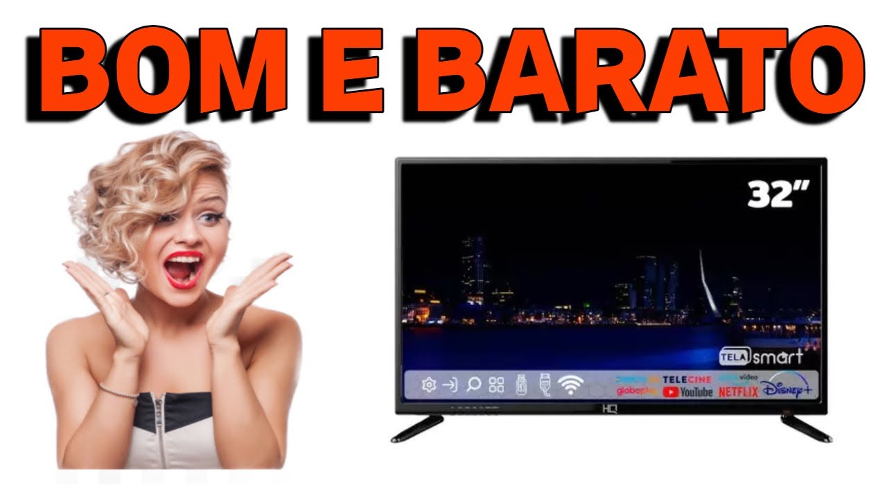 Smart TV LED 32" é boa HQ HD HQSTV32NP Netflix Youtube 2 HDMI 2 USB Wi ...