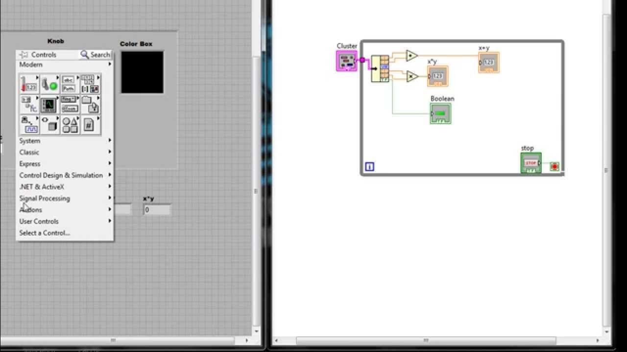 LabVIEW: Cluster y Unbundle - YouTube