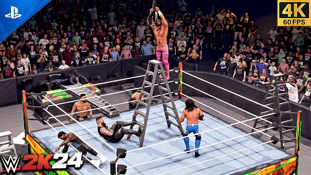 WWE 2K24 - World Heavyweight Championship Ladder Match | 4K PS5 - YouTube