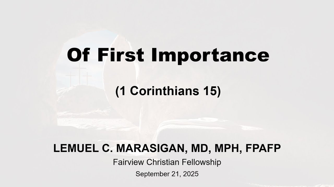 of First Importance | 1 Corinthians 15 - YouTube
