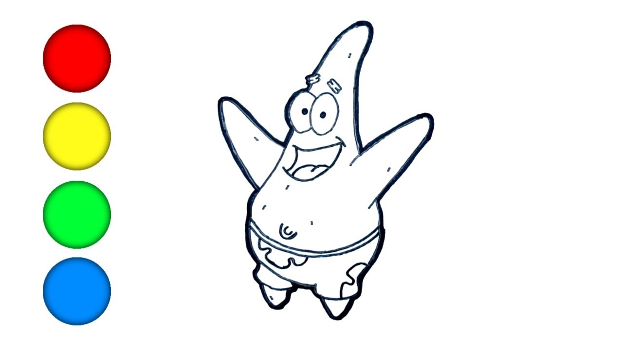 How to draw and coloring patrick star from spongebob very easy step by ...