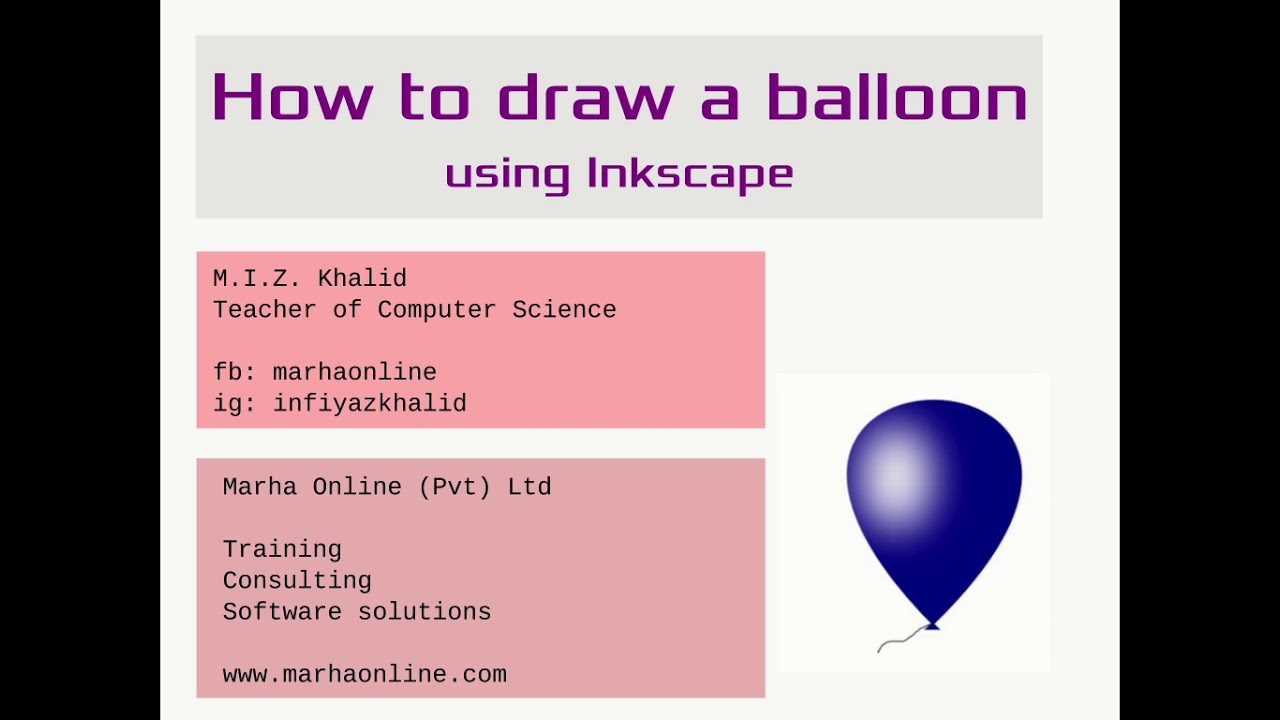 How to draw a balloon using Inkscape - YouTube