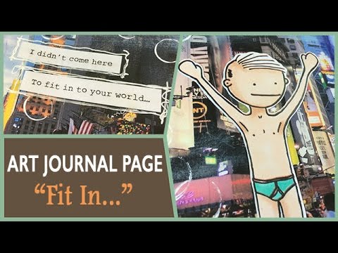 How to: Art Journal Page - Fit in - YouTube