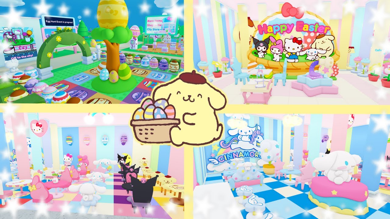 Easter Floor + Outdoor Tour | Roblox My Hello Kitty Cafe Ideas ...