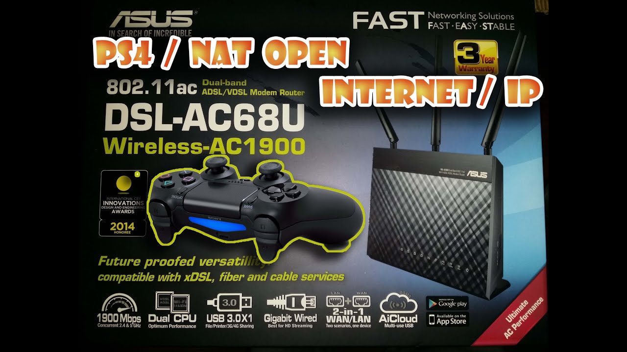 PRZEKIEROWYWANIE PORTÓW PS4 I NAT OPEN I ASUS DSL-AC68U I - YouTube