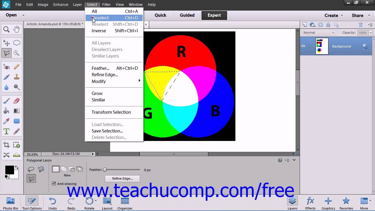 Photoshop Elements 12 Tutorial The Lasso Tools Adobe Training Lesson 8. ...