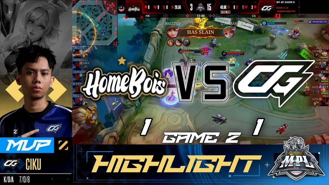 CG ESPORTS VS HOMEBOIS GAME 2 MPL MY SEASON 16 WEEK 5 DAY 2 - YouTube