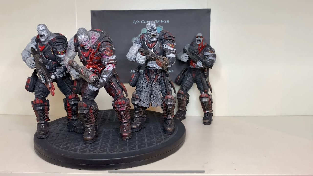 Gears Of War Custom Figures Of Locust Drones And Locust Soldier - YouTube
