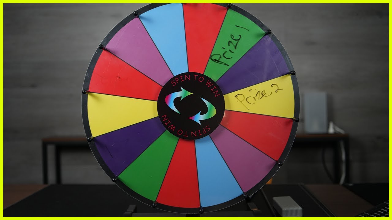 Prize wheel for giveaways and events - YouTube