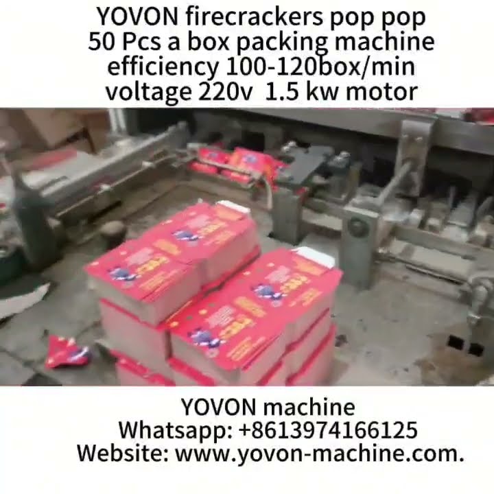 YOVON firecrackers pop pop box packing machine 50 pcs - YouTube