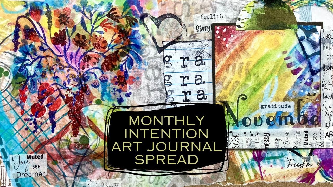 Intention card art journal page - Gratitude for November - YouTube