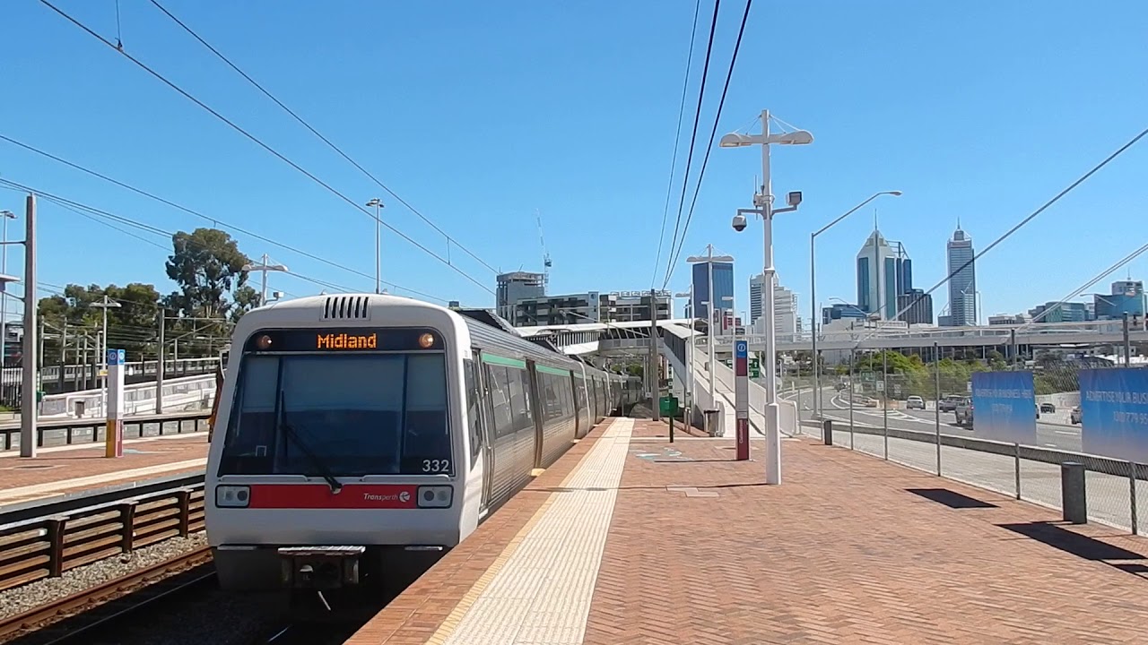 Transperth A Series train at Claisebrook Perth - YouTube