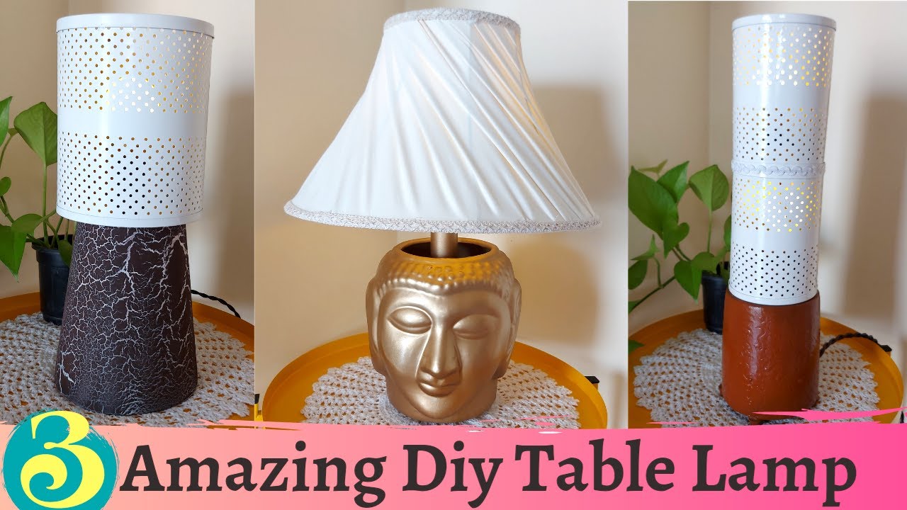 3 Amazing Diy Table Lamp Using Ceramic Pot | Easy Lamp Ideas | Nitz ...
