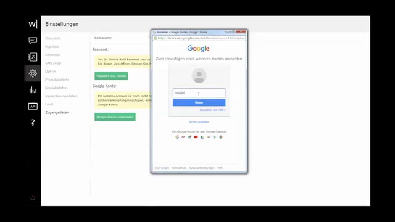 How-To: Anmeldung zu Online SMS über Google LogIn - YouTube