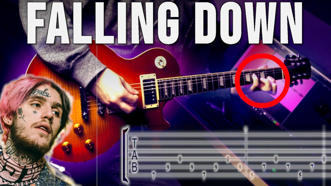How to Play "Falling Down" by Lil Peep on Guitar [TABS/Guitar Lesson ...