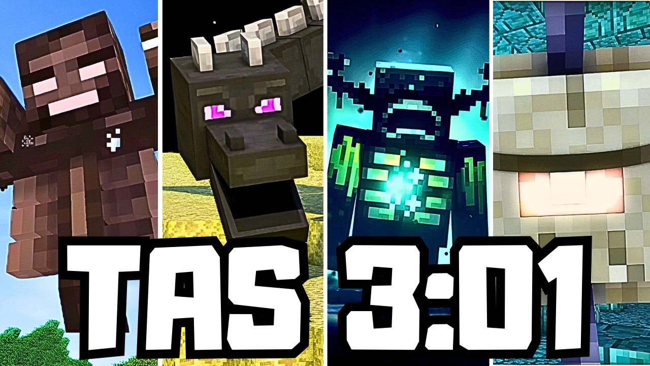 Minecraft - All BOSSES in 3:01 [TAS] - YouTube