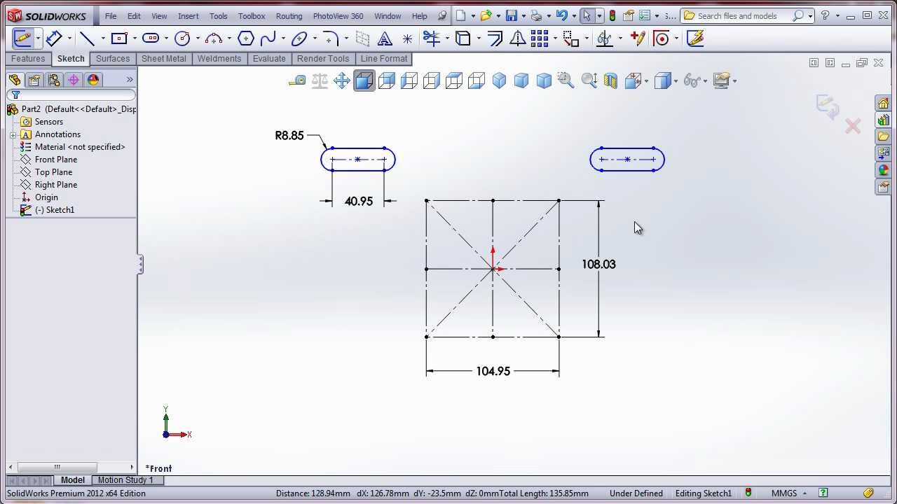 SolidWorks : Mirror Slot Sketch - YouTube