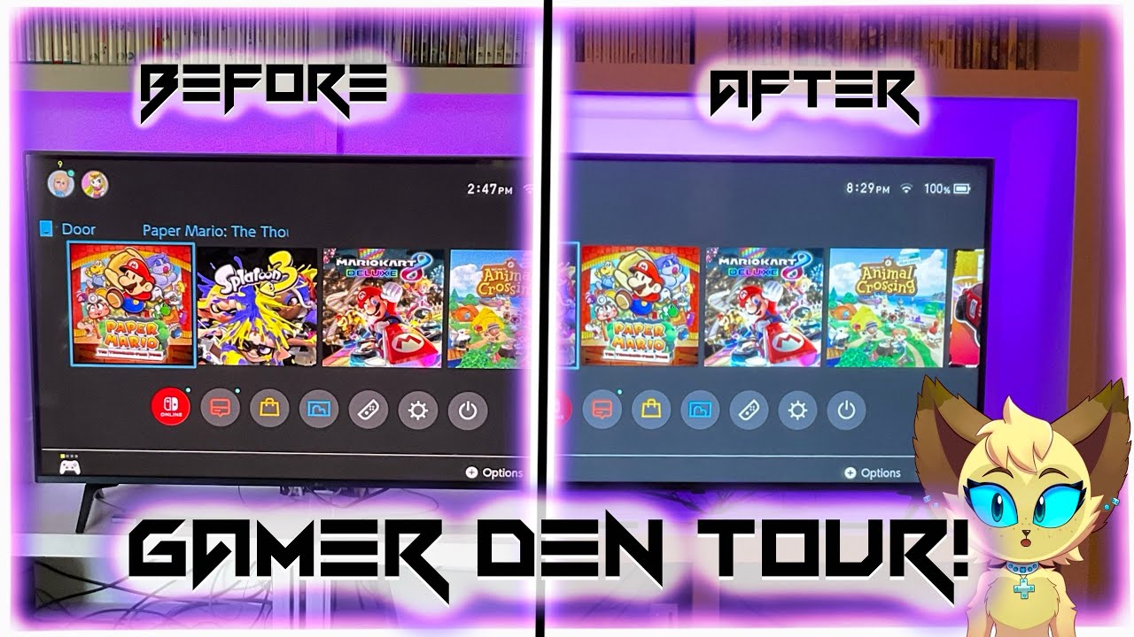 My Gamer Den Tour! (Before and after) - YouTube