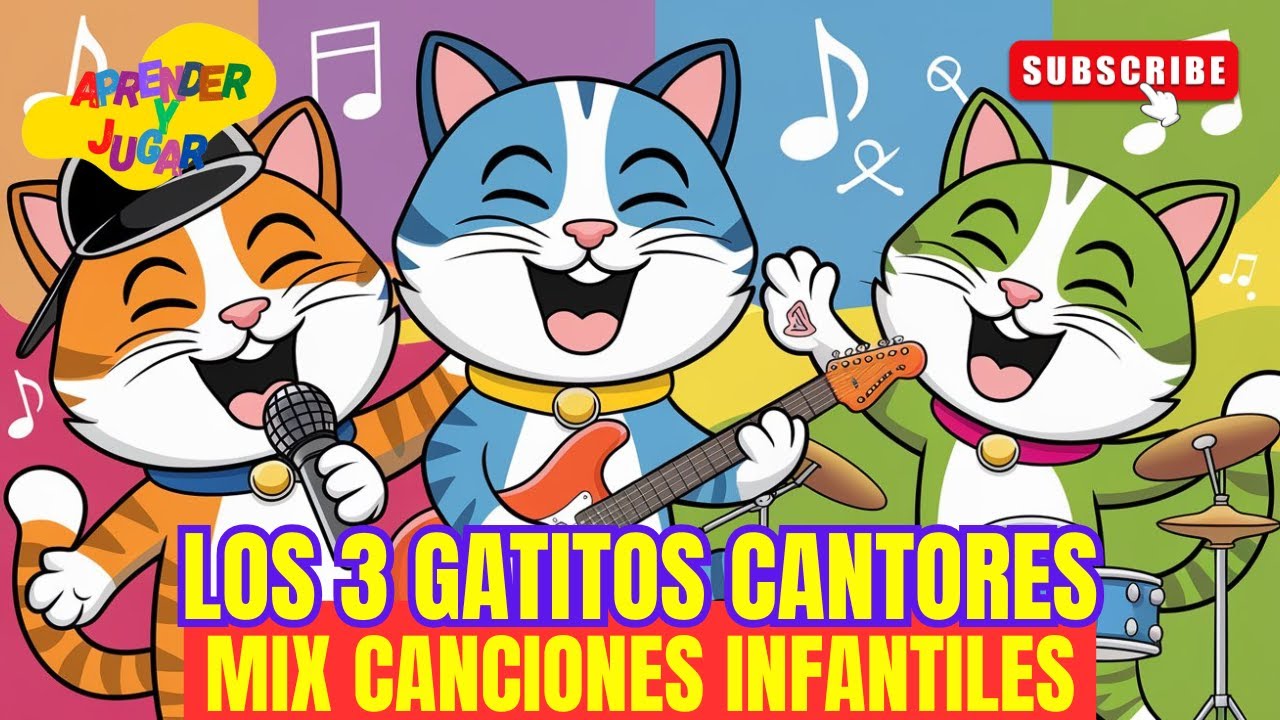 🎶 Los 3 Gatitos Cantores 🐱🎤 Canciones Infantiles 🌟 Vídeos para Niños 🌟 ...