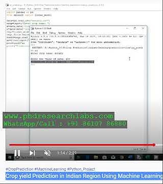 Crop yield Prediction in Indian Region Using Machine Learning PYTHON ...