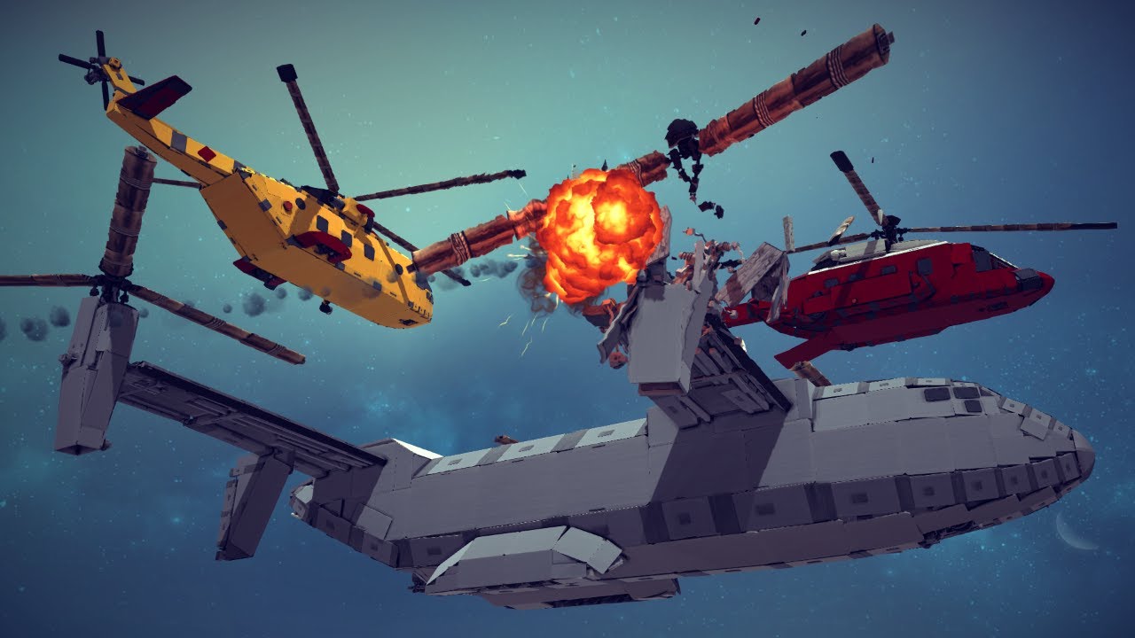 Helicopters vs Bomb-tipped and Kinetic Guided Missiles | Besiege - YouTube