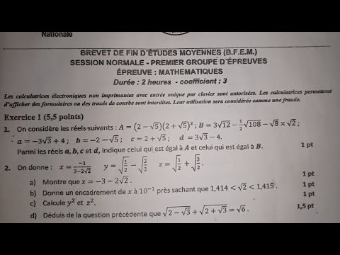 (MATHS/3ÈME) Phase 3: Prépa BFEM 2025 avec correction BFEM Maths 2021.